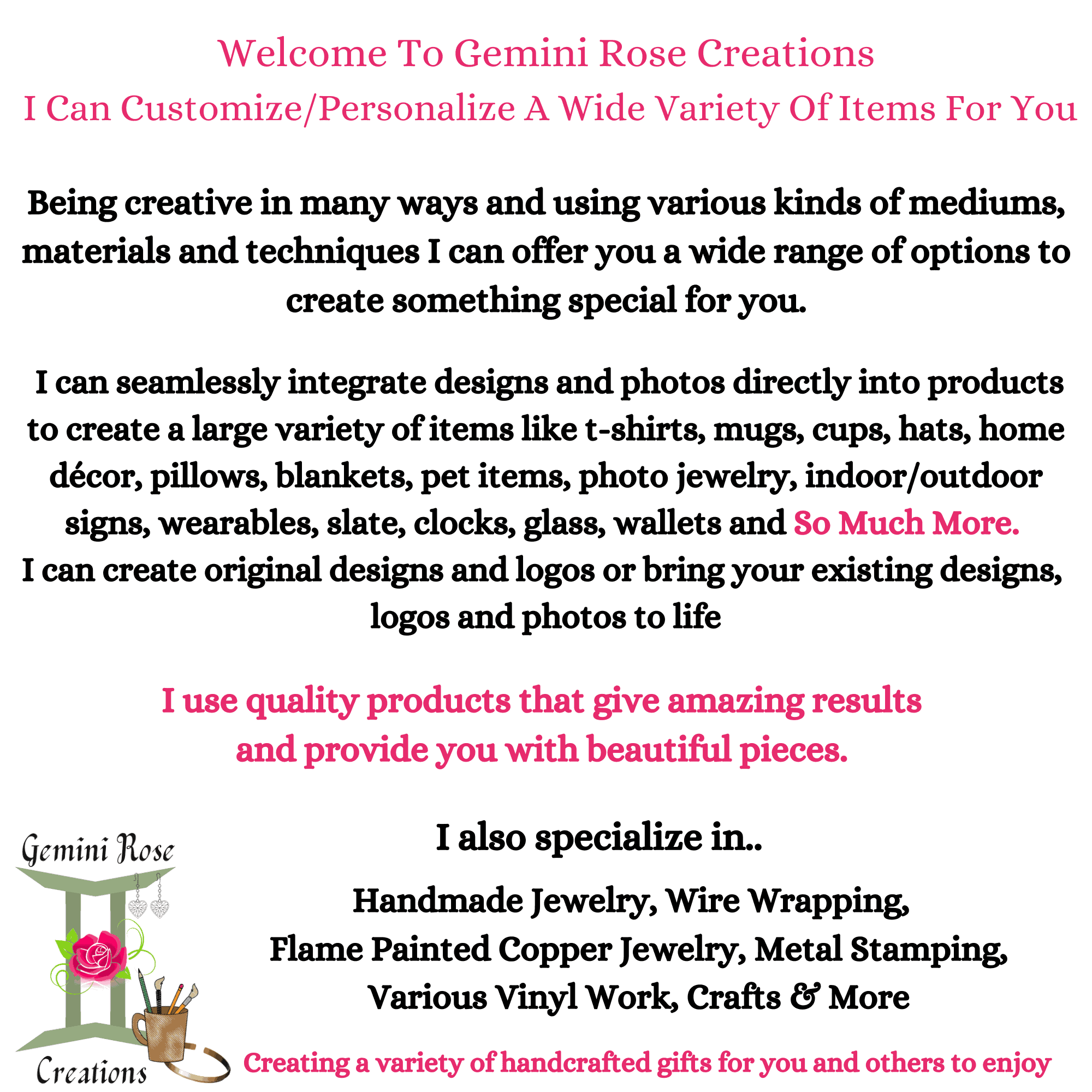 Gemini Rose Creations – Creating a variety of handcrafted gifts for you ...